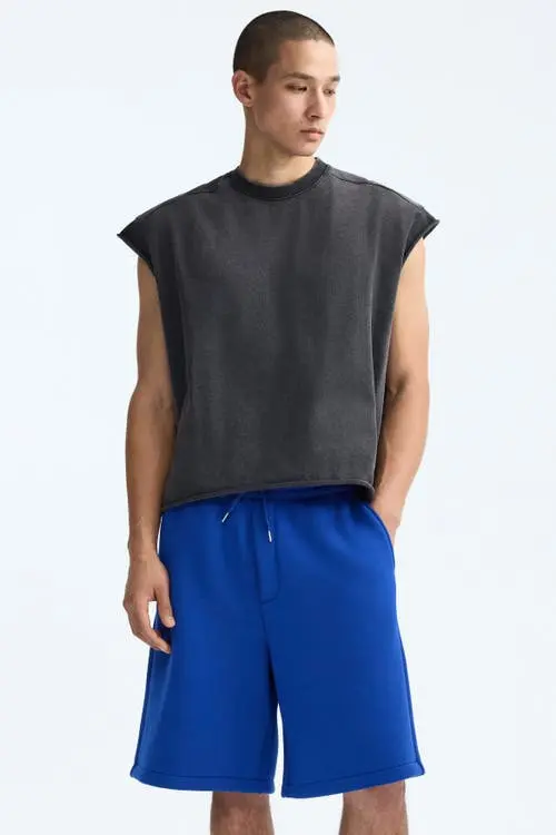H&M Relaxed-fit Scuba Knit Shorts - Bright Blue