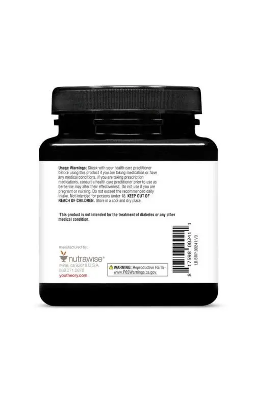 YOUTHEORY Berberine Daily Sugar Balance Supplement 600mg
