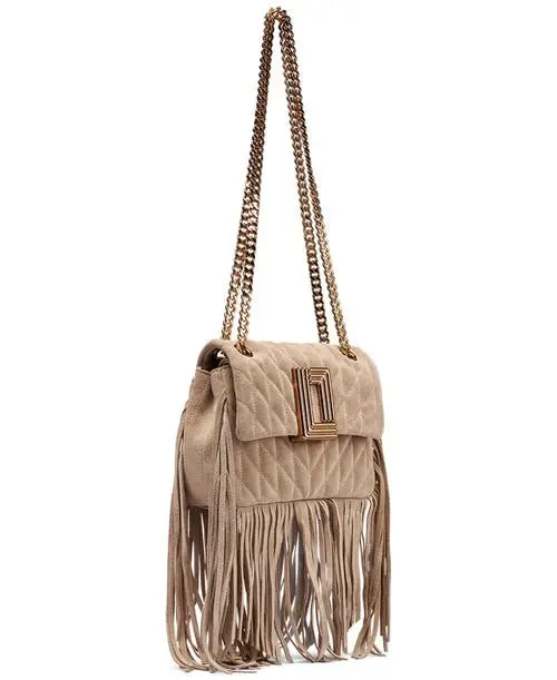 Karl Lagerfeld Paris Lafayette Suede Fringe Crossbody Bag