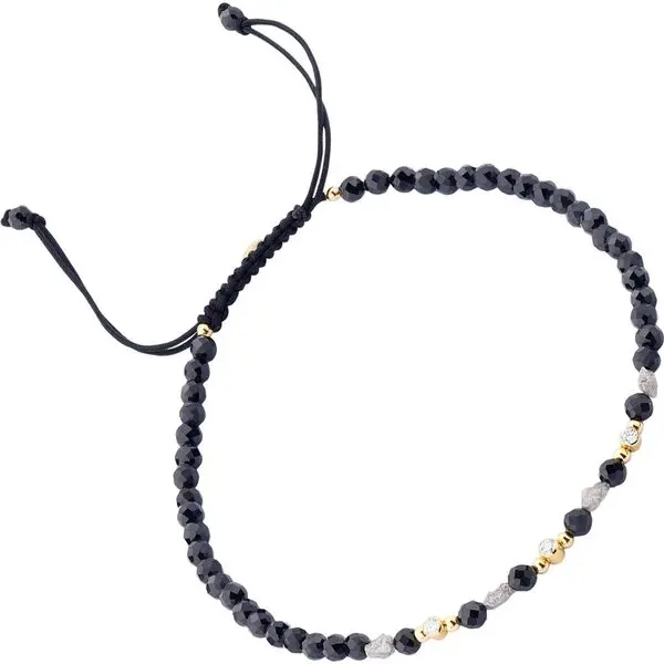 JAN LESLIE Spinel And Raw Diamond Beaded Pull-cord Bracelet