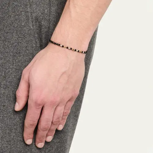 JAN LESLIE Spinel And Raw Diamond Beaded Pull-cord Bracelet