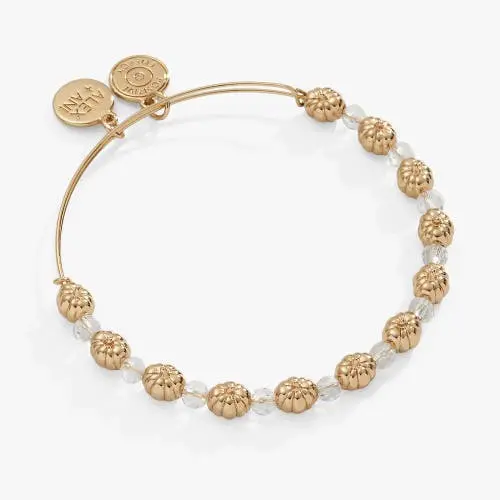 ALEX AND ANI Pumpkin & Crystal Beaded Bangle - Gold