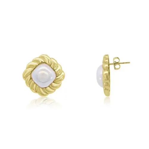 THE LOVERY FINE JEWELRY Jumbo Twist Stud Earrings With Pearls - Pearl