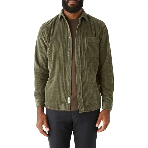 FRANK AND OAK Washed Organic Cotton Corduroy Shirt Jacket
