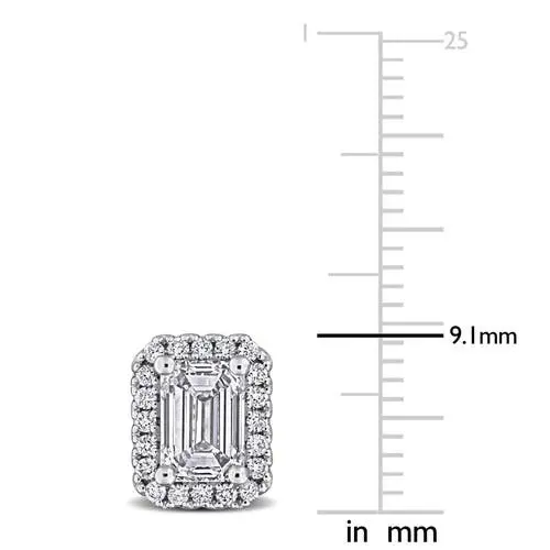 JULIANNA B. Lab-grown Diamond Emerald Halo Stud Earrings