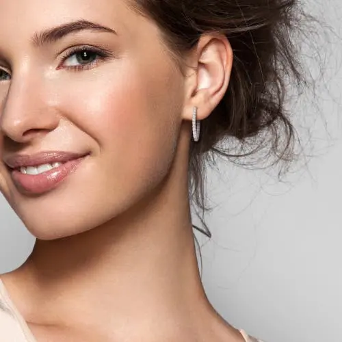 JULIANNA B. 2 Ctw Lab-grown Diamond Hoop Earrings