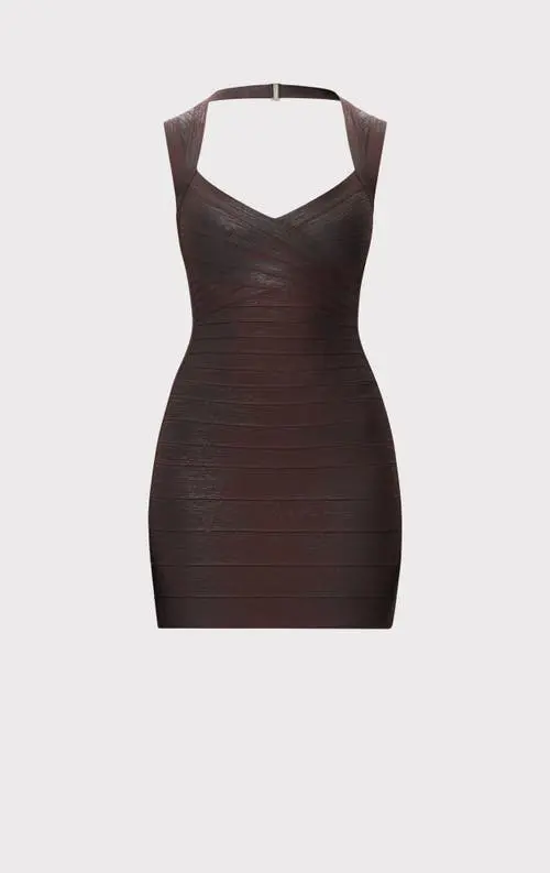 Herve Leger The Metallic Jamie Dress