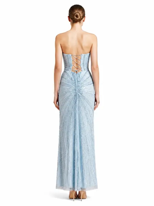 LARA NEW YORK Strapless Beaded Gown