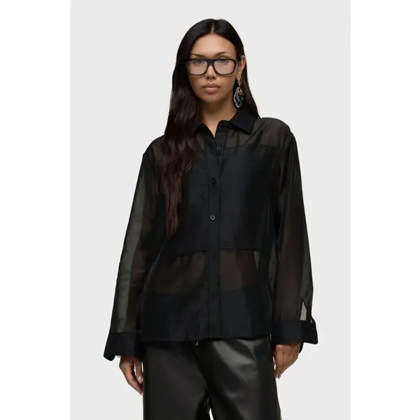 Hudson Jeans Sheer Oversized Button Up