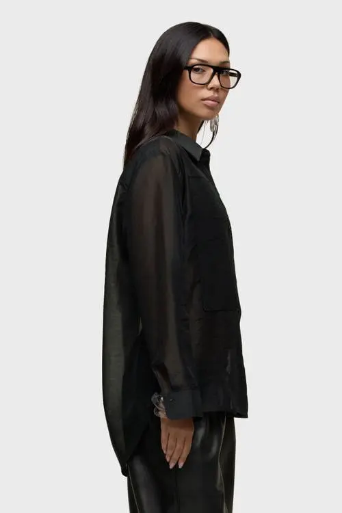 Hudson Jeans Sheer Oversized Button Up
