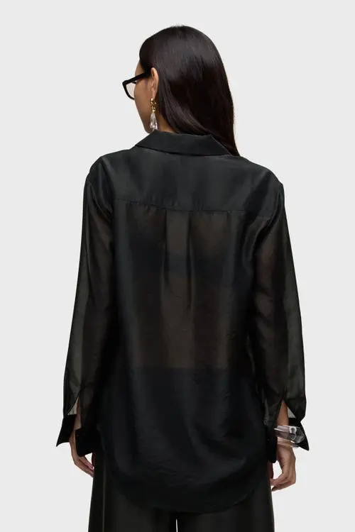 Hudson Jeans Sheer Oversized Button Up