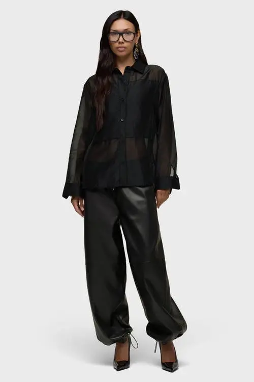 Hudson Jeans Sheer Oversized Button Up