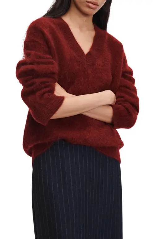 Rag & Bone Jada Brushed Cashmere V-neck Sweater - Pmgt