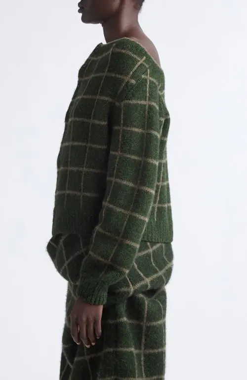 PILLINGS BY RYOTA MURAKAMI Off-the-shoulder Grid Cashmere Cardigan