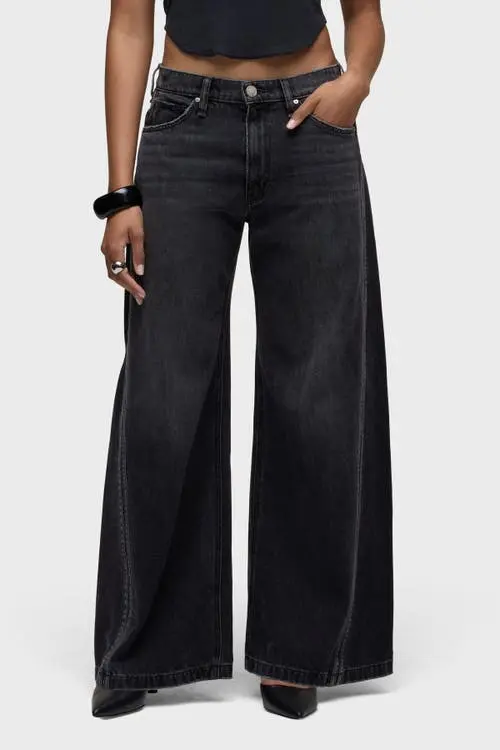 Hudson Jeans Jodie Loose Fit Wide Leg Track Detail Jeans