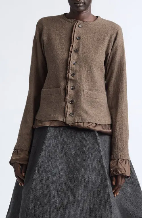 PILLINGS BY RYOTA MURAKAMI Charmeuse Lined Wool Flannel Jacket - Brown