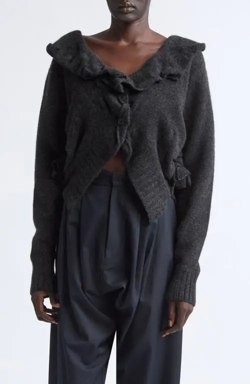 PILLINGS BY RYOTA MURAKAMI Asymmetric Cashmere Cardigan - Black