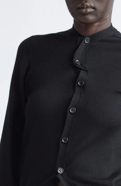 PILLINGS BY RYOTA MURAKAMI Crumpled Placket Wool Cardigan