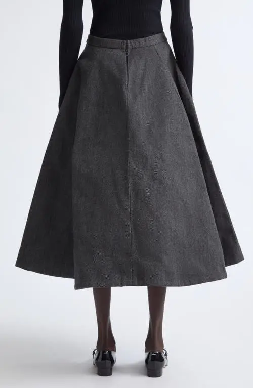 PILLINGS BY RYOTA MURAKAMI Memory Herringbone Midi Skirt