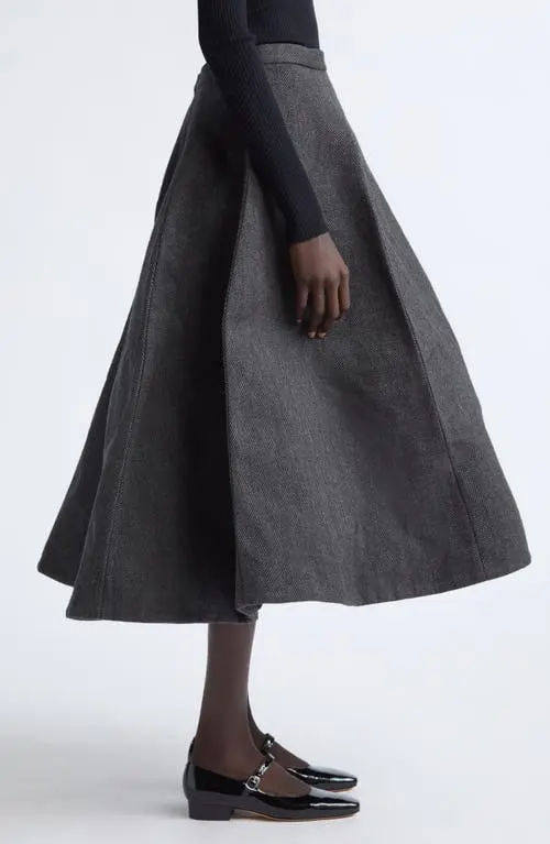 PILLINGS BY RYOTA MURAKAMI Memory Herringbone Midi Skirt