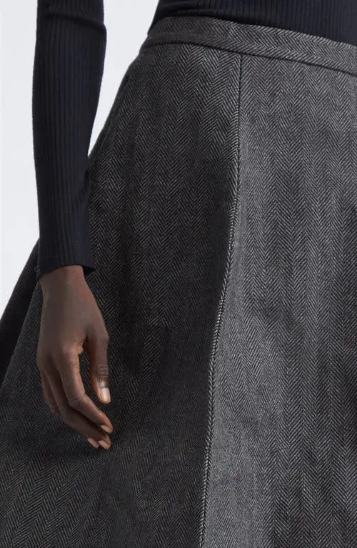 PILLINGS BY RYOTA MURAKAMI Memory Herringbone Midi Skirt