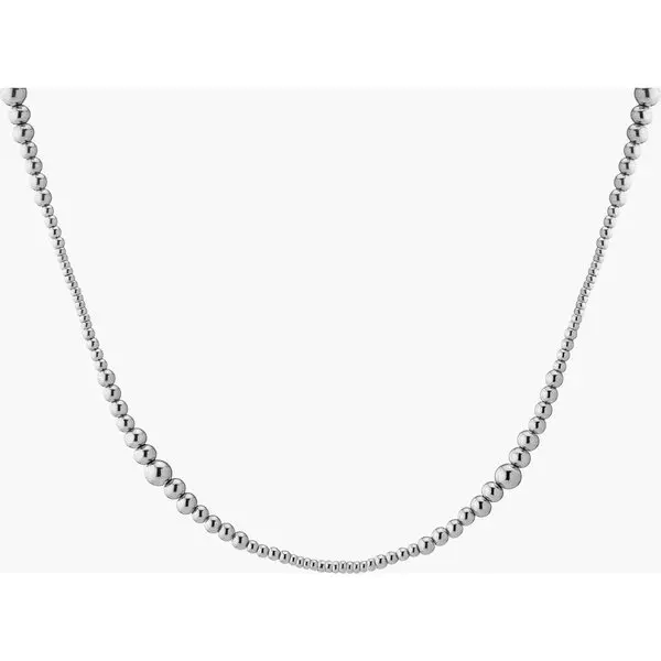 AURATE Graduated Ball Chain Necklace - White
