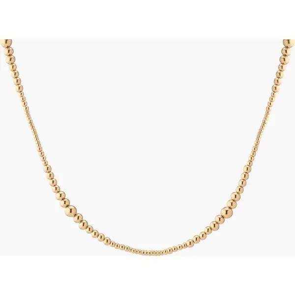 AURATE Graduated Ball Chain Necklace - Yellow