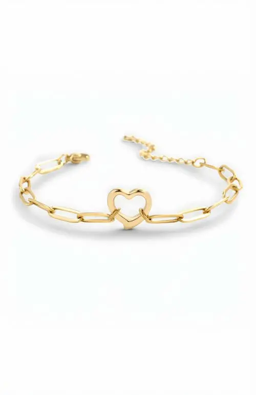 MINT & LILY Open Heart Paperclip Chain Bracelet - Gold