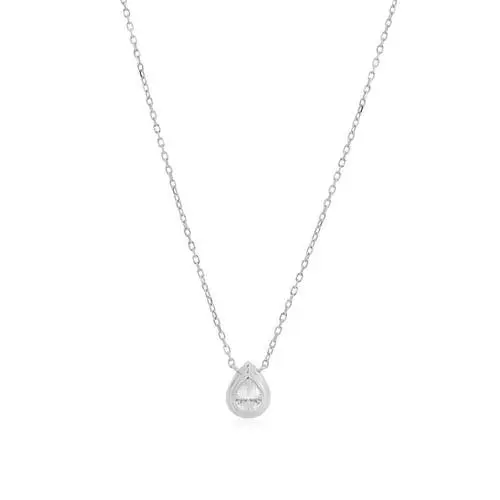 THE LOVERY FINE JEWELRY Double Bezel Pear Cubic Zirconia Necklace - Sterling Silver