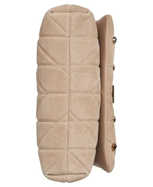 Karl Lagerfeld Paris Lafayette Embellished Suede Shoulder Bag