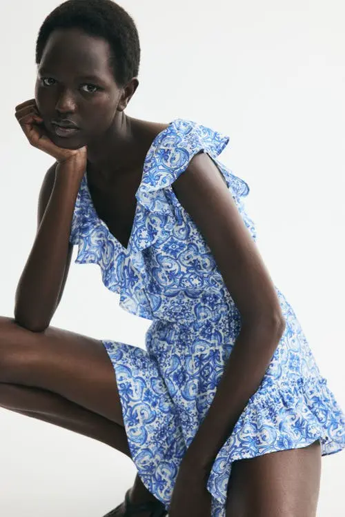 H&M Flounced Viscose-blend Romper