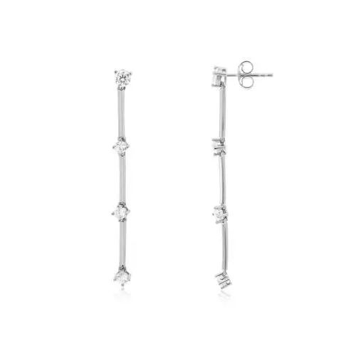 THE LOVERY FINE JEWELRY Cz Station Drop Dangle Earrings - Sterling Silver