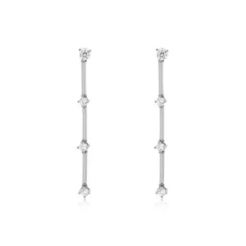 THE LOVERY FINE JEWELRY Cz Station Drop Dangle Earrings - Sterling Silver