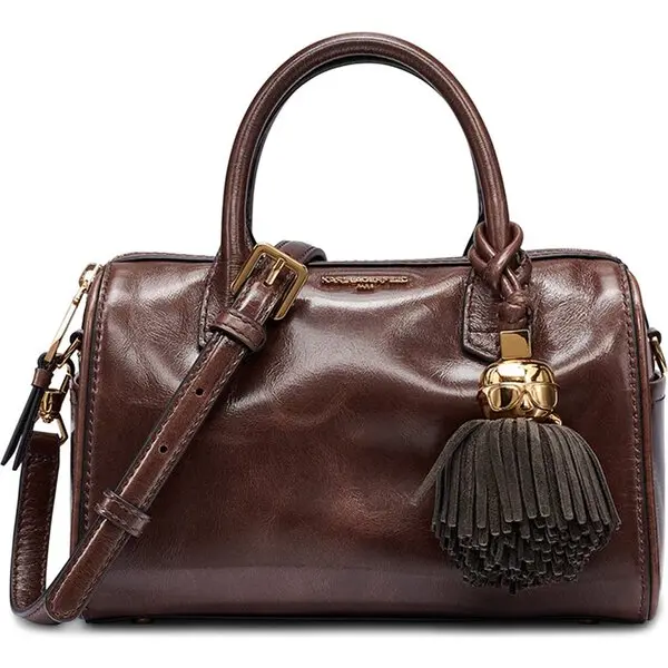 Karl Lagerfeld Paris Perette Burnished Barrel Crossbody Bag