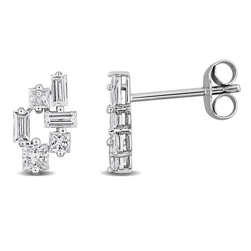 JULIANNA B. Lab-grown Diamond Open Cluster Earrings In 14k - White Gold