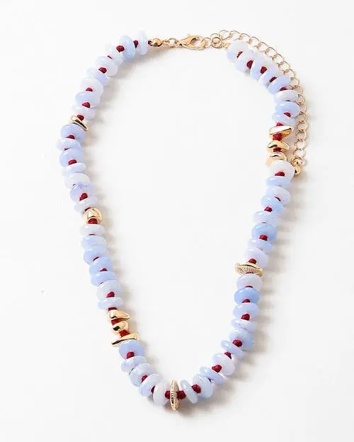 ERIN MCDERMOTT JEWELRY Seaglass Resin Necklace - Blue