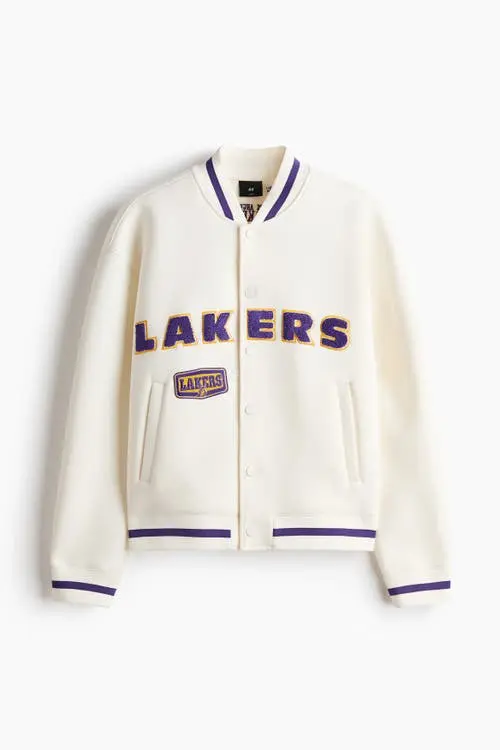 H&M Loose-fit Scuba Knit Baseball Jacket