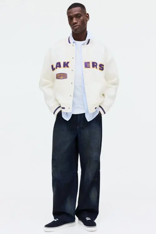 H&M Loose-fit Scuba Knit Baseball Jacket