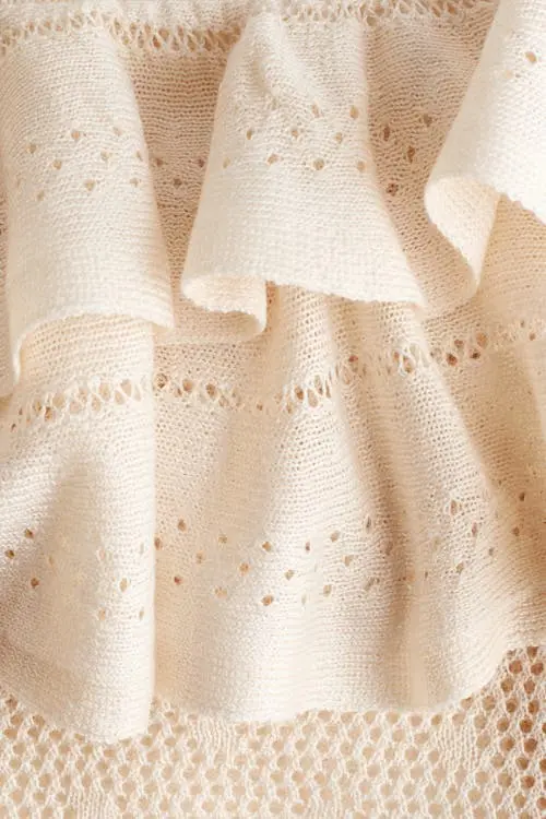 H&M Flounced Pointelle-knit Top