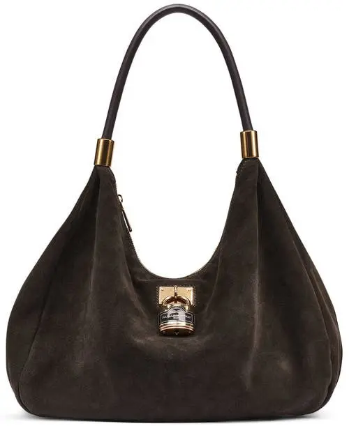 Karl Lagerfeld Paris Maelynn Suede Hobo Bag - Fudge