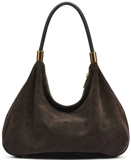 Karl Lagerfeld Paris Maelynn Suede Hobo Bag - Fudge