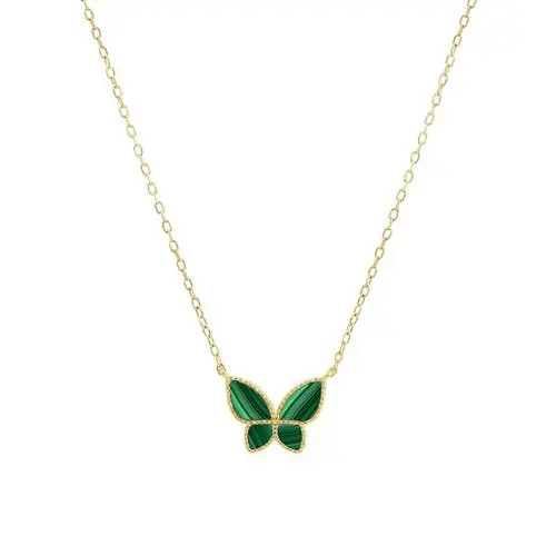 THE LOVERY FINE JEWELRY Butterfly Necklace - Malachite