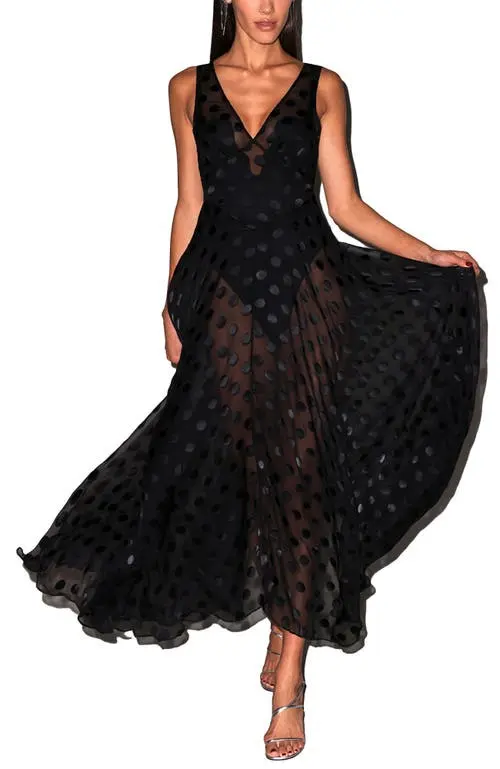 FLEUR DU MAL Silk Dot Gown