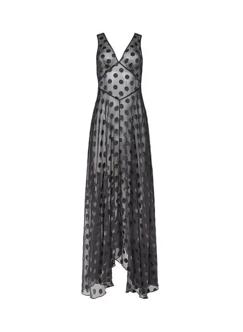 FLEUR DU MAL Silk Dot Gown
