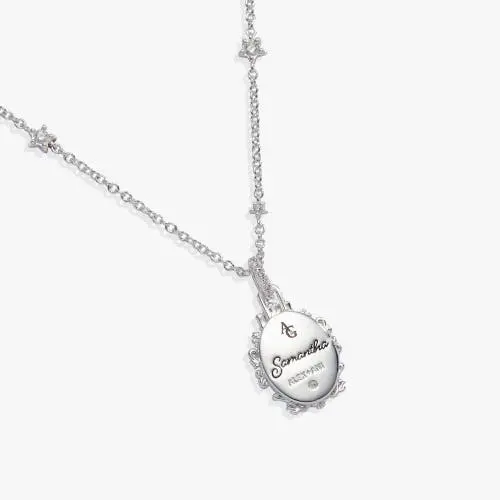 ALEX AND ANI American Girl® Samantha™ "kind" Locket Necklace By - Silver