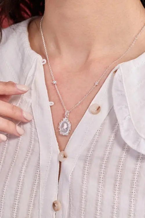 ALEX AND ANI American Girl® Samantha™ "kind" Locket Necklace By - Silver