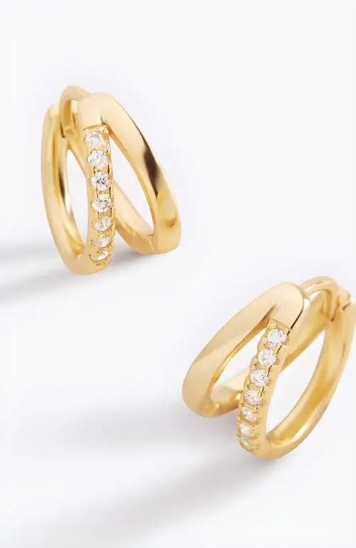 MINT & LILY The Luna Double Hoop Huggie Earrings By - Gold