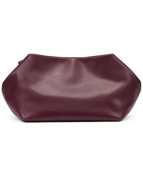 Karl Lagerfeld Paris Giovanna Leather Clutch - Cherry Plum