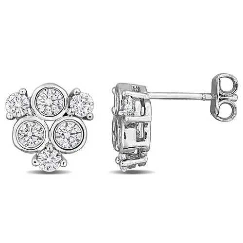 JULIANNA B. Lab-grown Diamond Cluster Stud Earrings - Sterling Silver