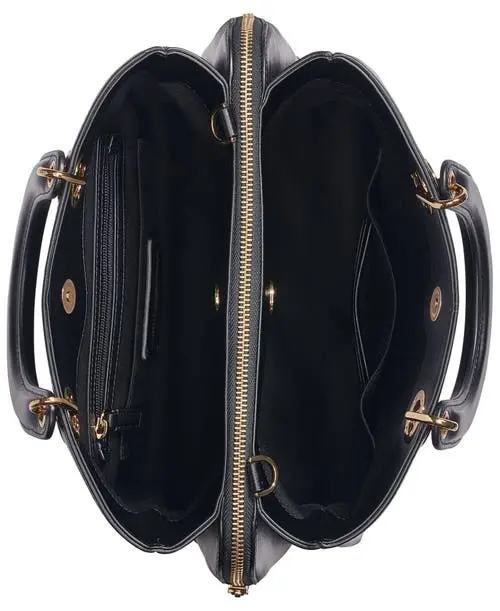 Karl Lagerfeld Paris Benoite Leather Satchel With Chain Detail